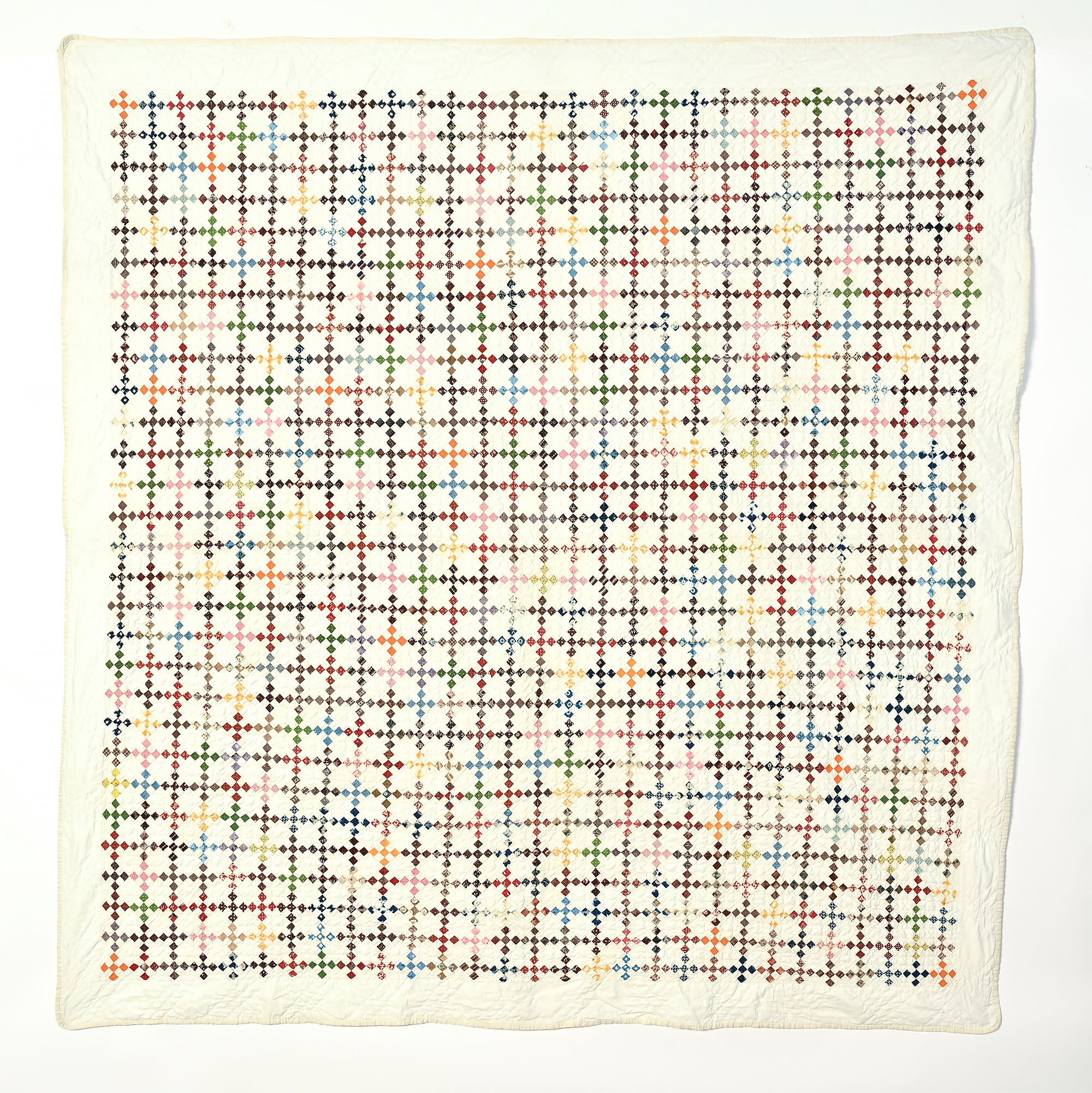 Miniature Nine Patch Quilt: Circa 1870