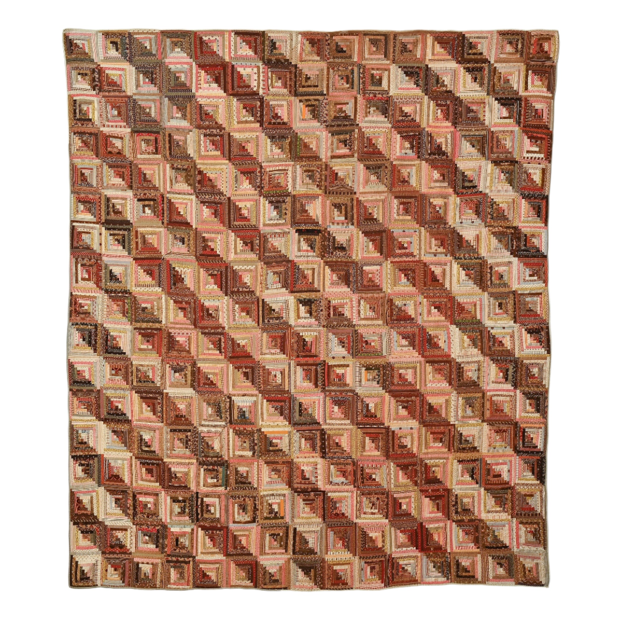 Straight Furrows Log Cabin Quilt