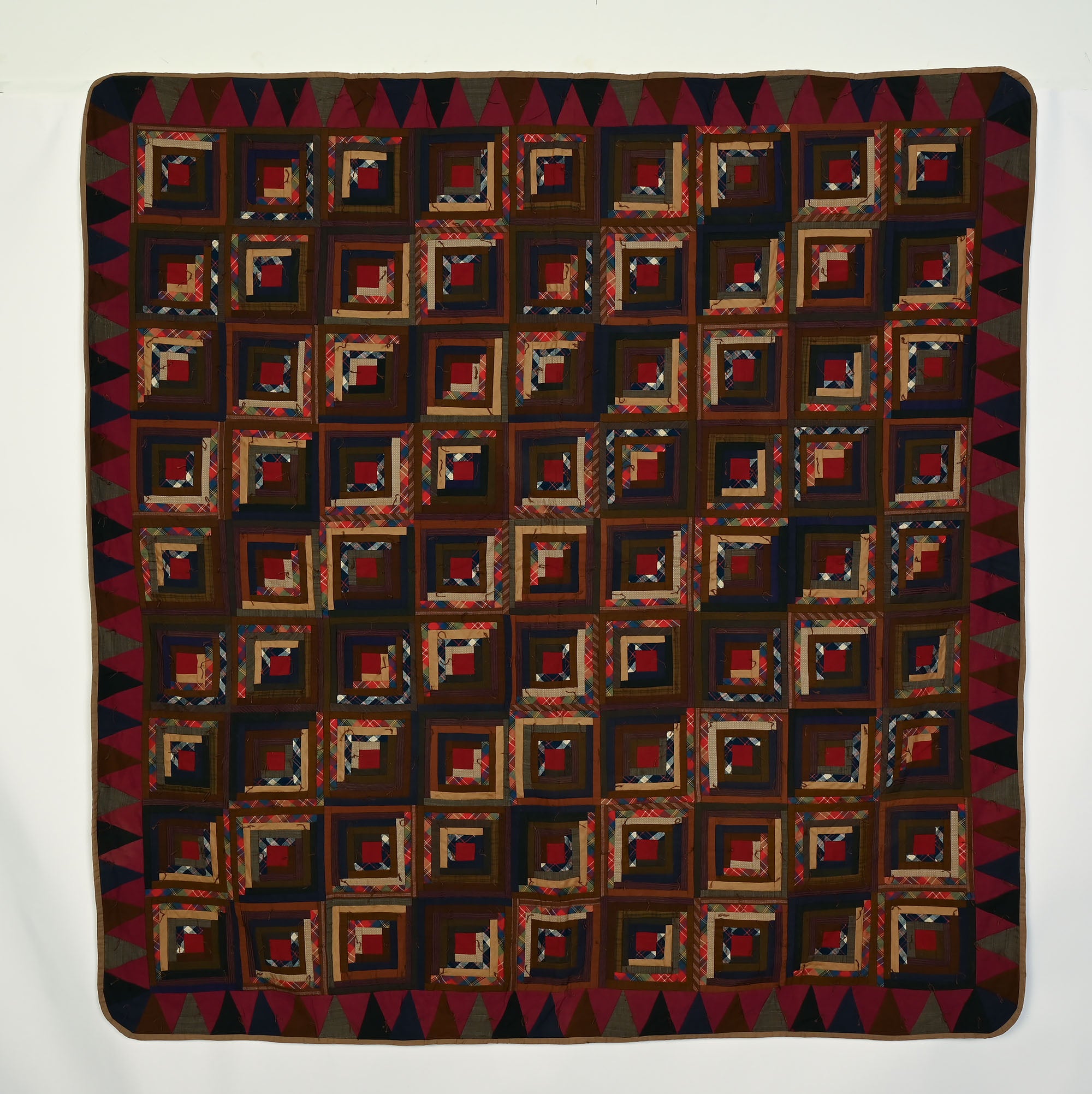 Straight Furrows Log Cabin Quilt