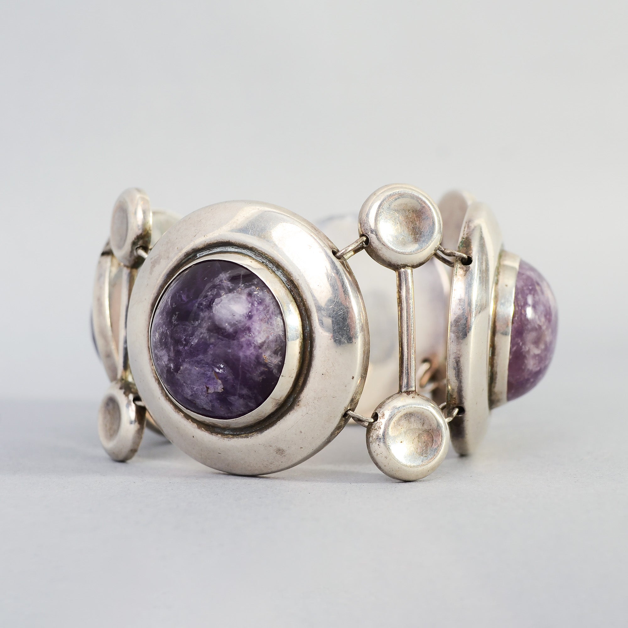 Fred Davis Sterling Silver and Amethyst Bracelet