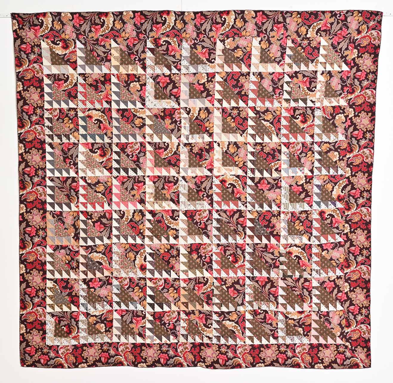 Antique Sawtooth Quilt: Circa 1870; Pennsylvania