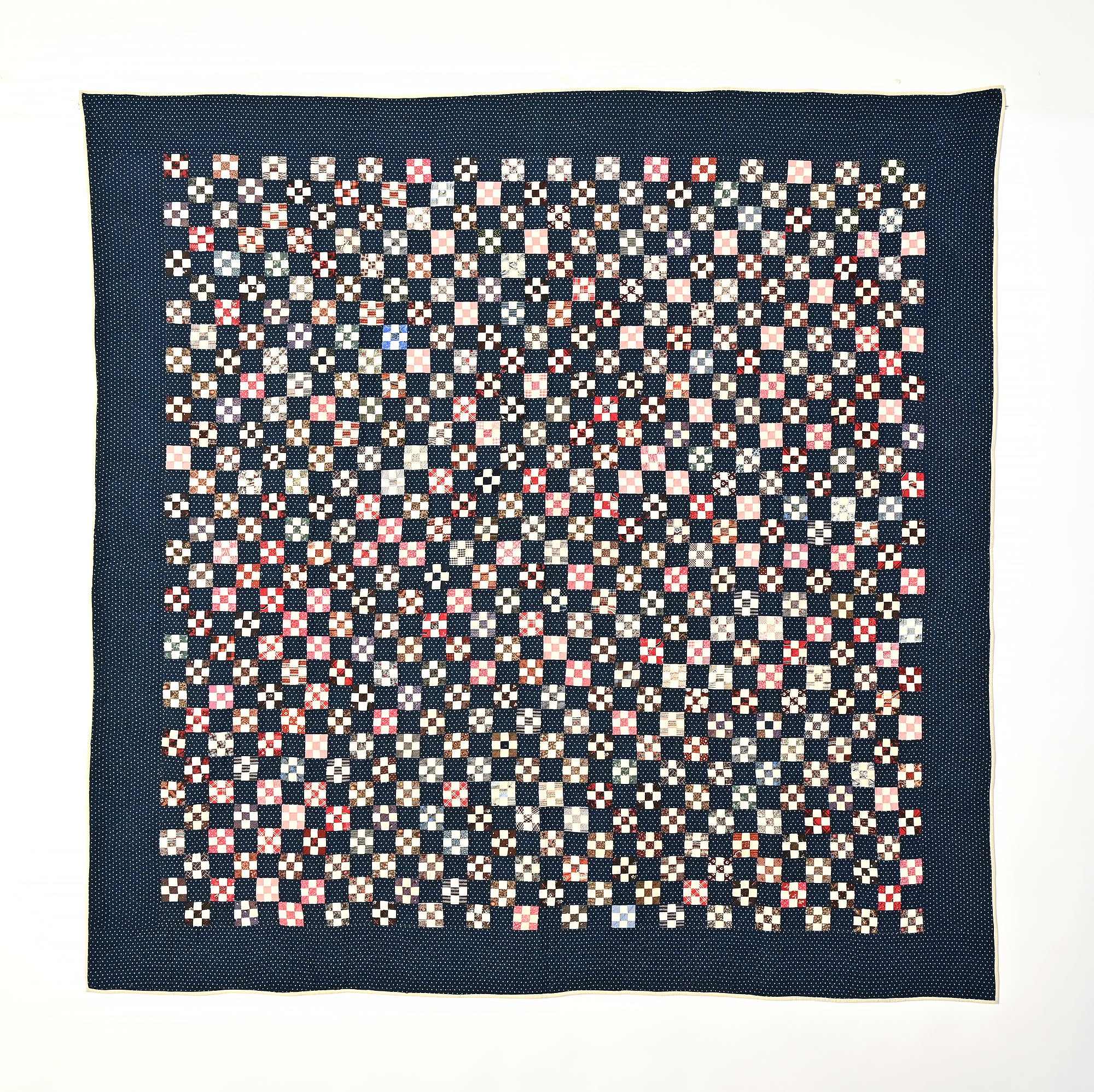 Miniature Nine Patch Quilt; Circa 1880