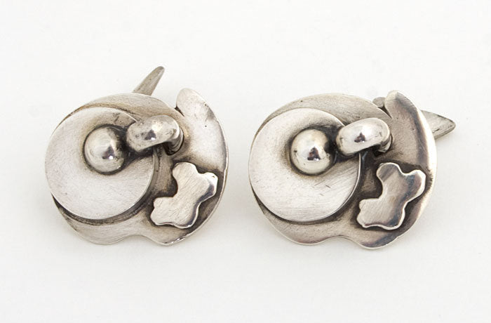Sam Kramer Silver Cufflinks; circa 1950