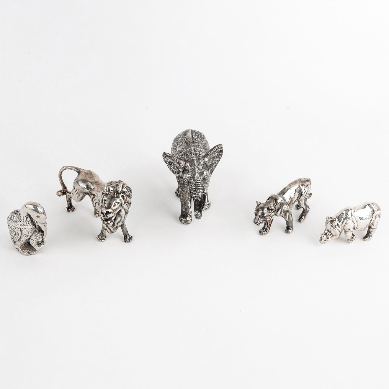 Sterling Silver Jungle Animal Sculptures