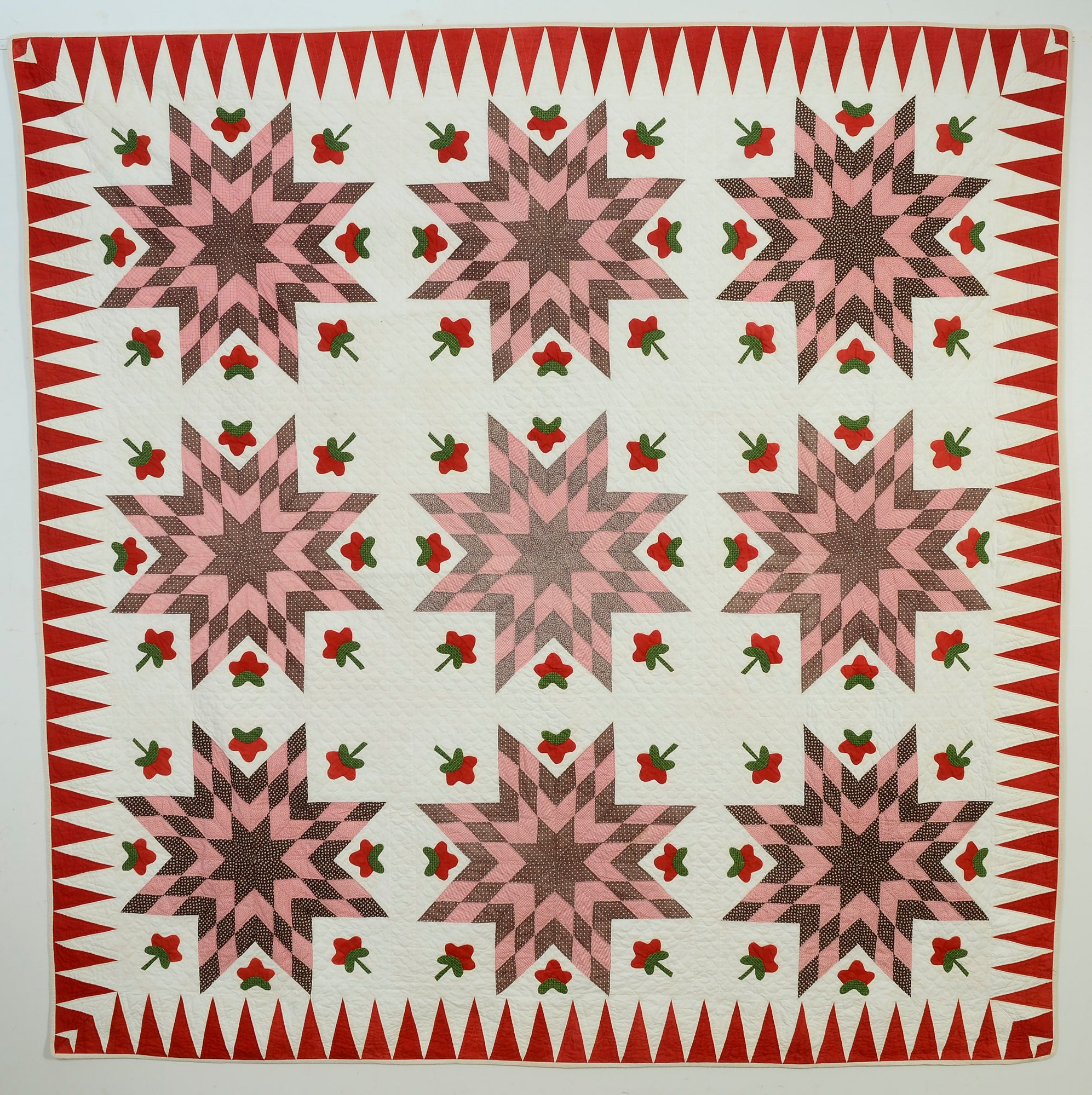 Touching Stars Quilt with Applique | Circa 1870 | PA