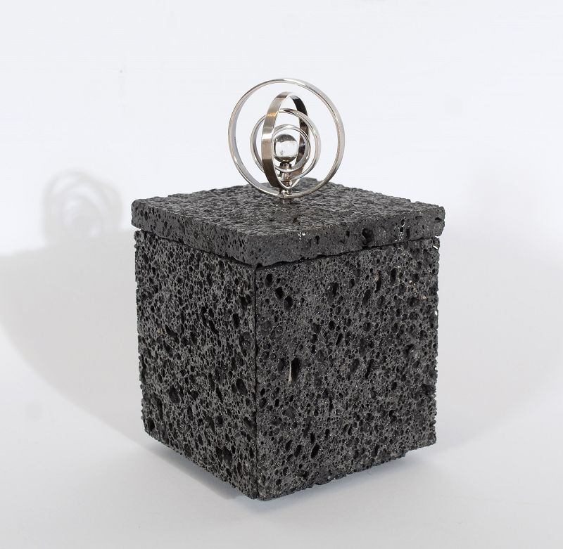 Volcanic Lava Box by Mexican silversmith, Lila Parrilla